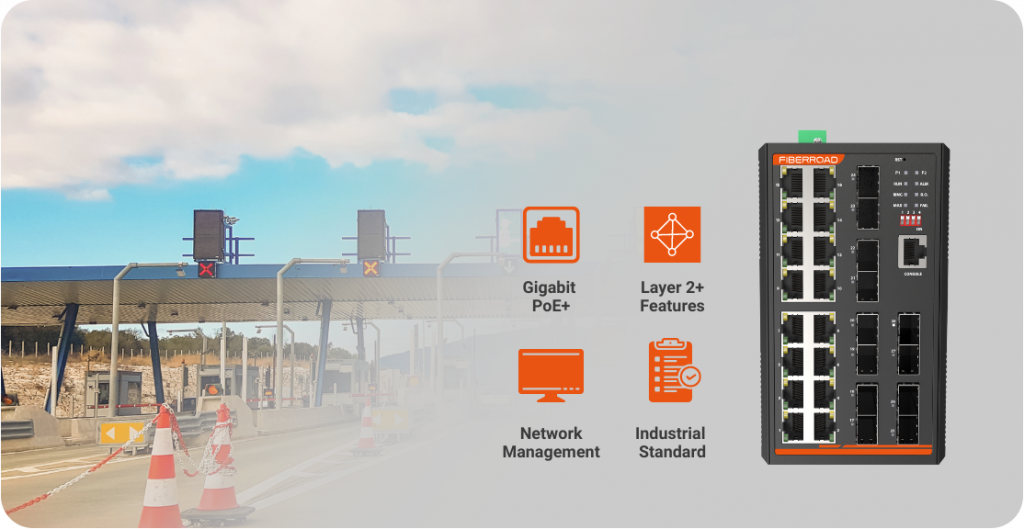28 Port Managed DIN Rail Rugged PoE Switch | PoE+ Standard