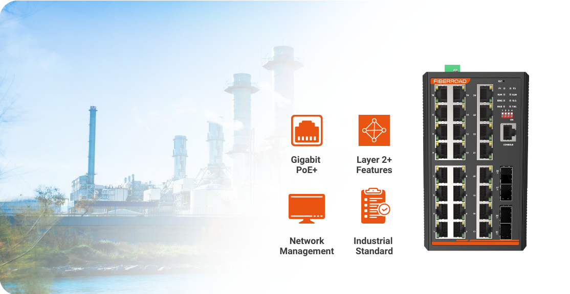 24 Port Managed Rugged PoE Switch | DIN Rail Mount