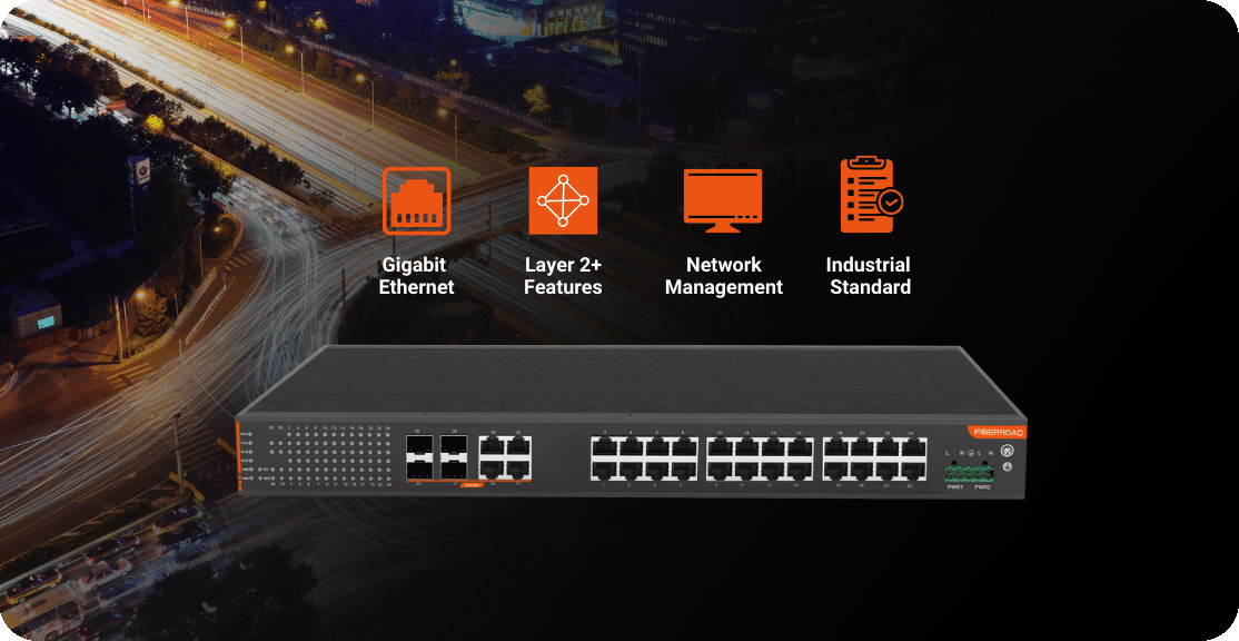 24 Port Gigabit Managed Industrial Network Switch