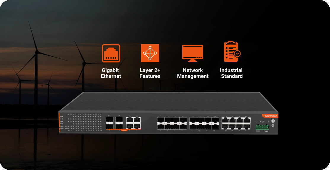 24 Port Managed Industrial Ethernet Switch |Fiberroad